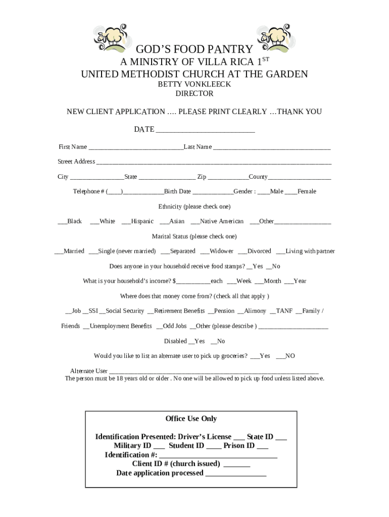 God's Food Pantry - Villa Rica First United Methodist Church Doc ...