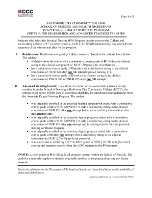 Fillable Online Licensed Practical Nursing Certificate to Associate ...