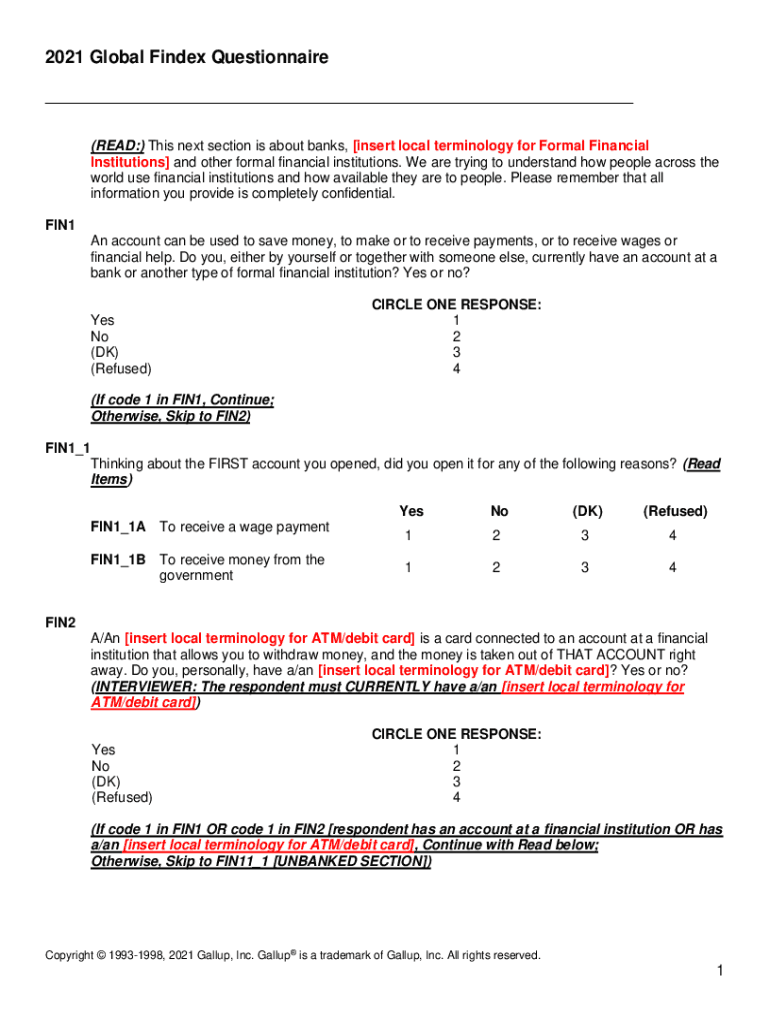 Fillable Online Global Findex Database 2021 survey headline findings on ...