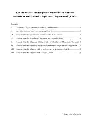 Fillable Online Explanatory Notes and Samples of Completed Form 7 ...