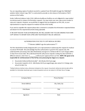 Fillable Online You are requesting copies of medical records for a ...
