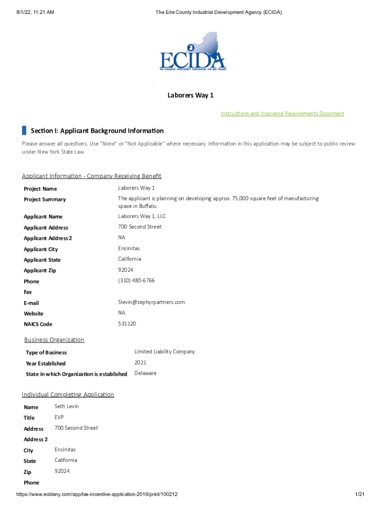 Fillable Online Father Sam's Bakery seeks whole enchilada from ECIDA ...