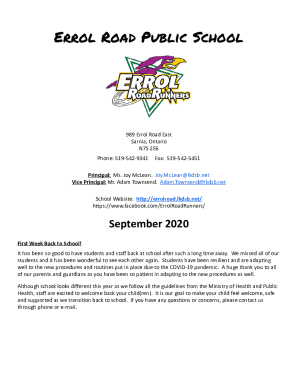 Fillable Online Errol Road Public School - Lambton Kent District School ...
