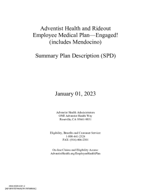 Fillable Online Adventist Health and Rideout Employee Medical Plan ...