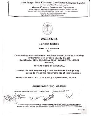 Fillable Online Scope of work - WBSEDCL Fax Email Print - pdfFiller