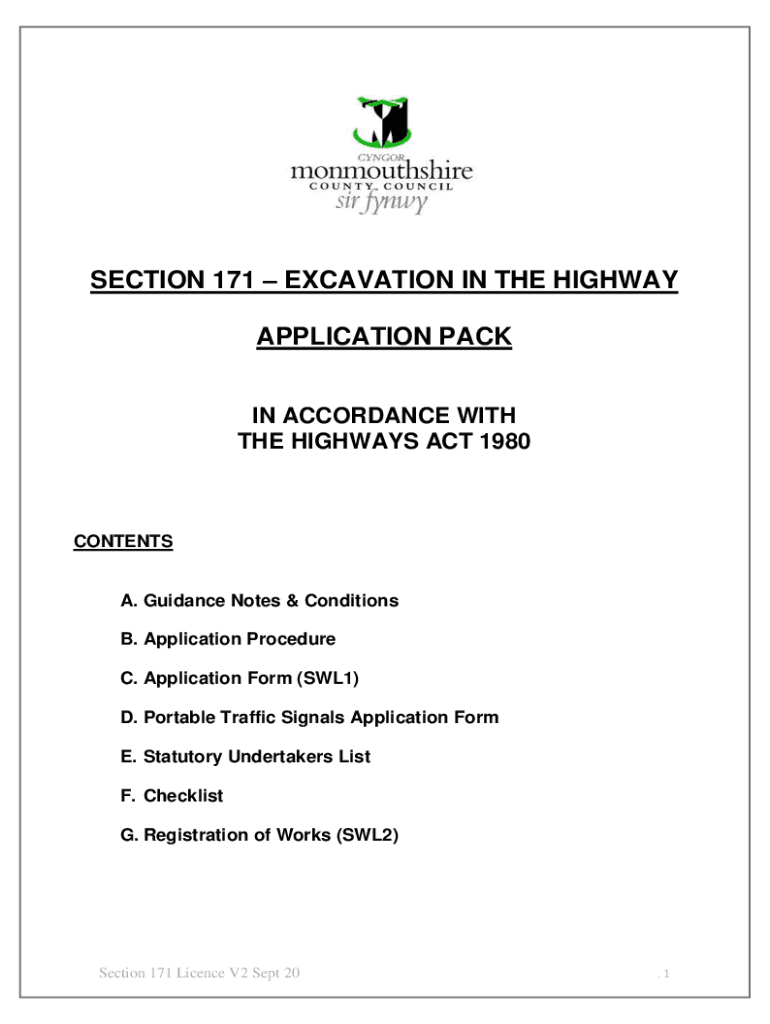 Fillable Online SECTION 171 EXCAVATION IN THE HIGHWAY Fax Email Print - pdfFiller