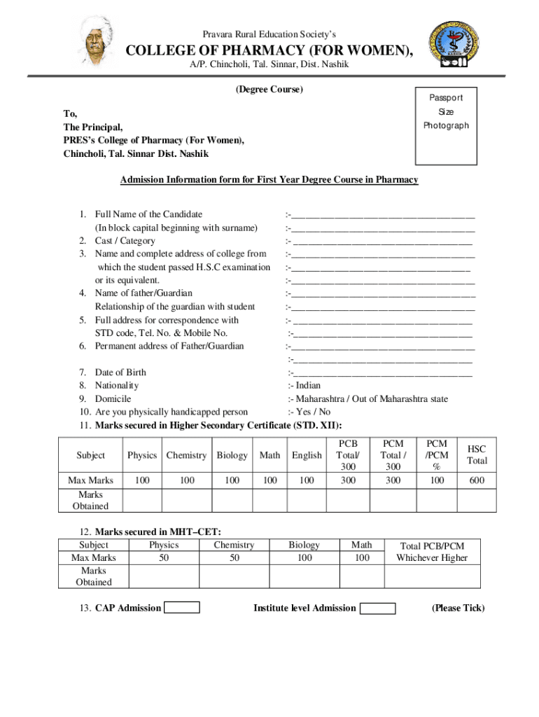 Fillable Online admission Form Fax Email Print - pdfFiller