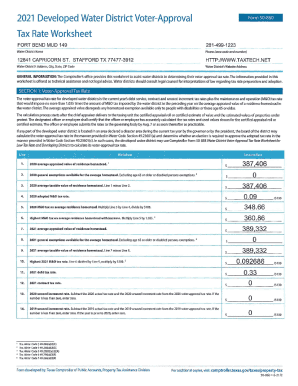 Fillable Online 2021 ESD No. 2 Tax Rate Calculation Worksheet Fax Email ...