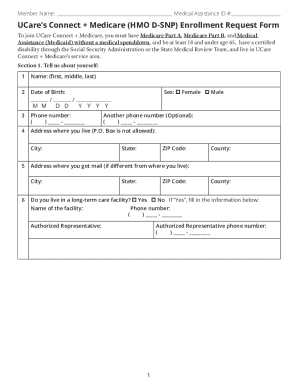 Fillable Online Enroll in Connect + Medicare - UCare Fax Email Print ...