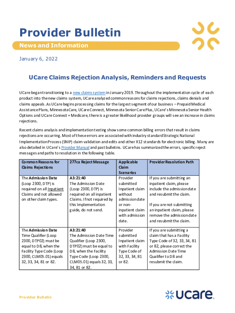 Fillable Online UCare - New Claims System Fax Email Print - pdfFiller