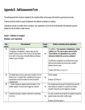 Fillable Online Self Assessment Form complaints - Somerset West and Taunton Fax Email Print ...