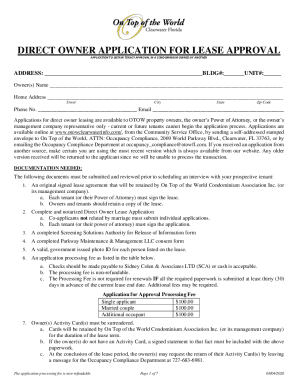 Fillable Online REQUEST FOR TENANCY APPROVAL PACKET Fax Email Print ...