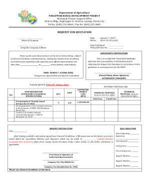 Fillable Online Department of Agriculture- Philippine Rural Development ...
