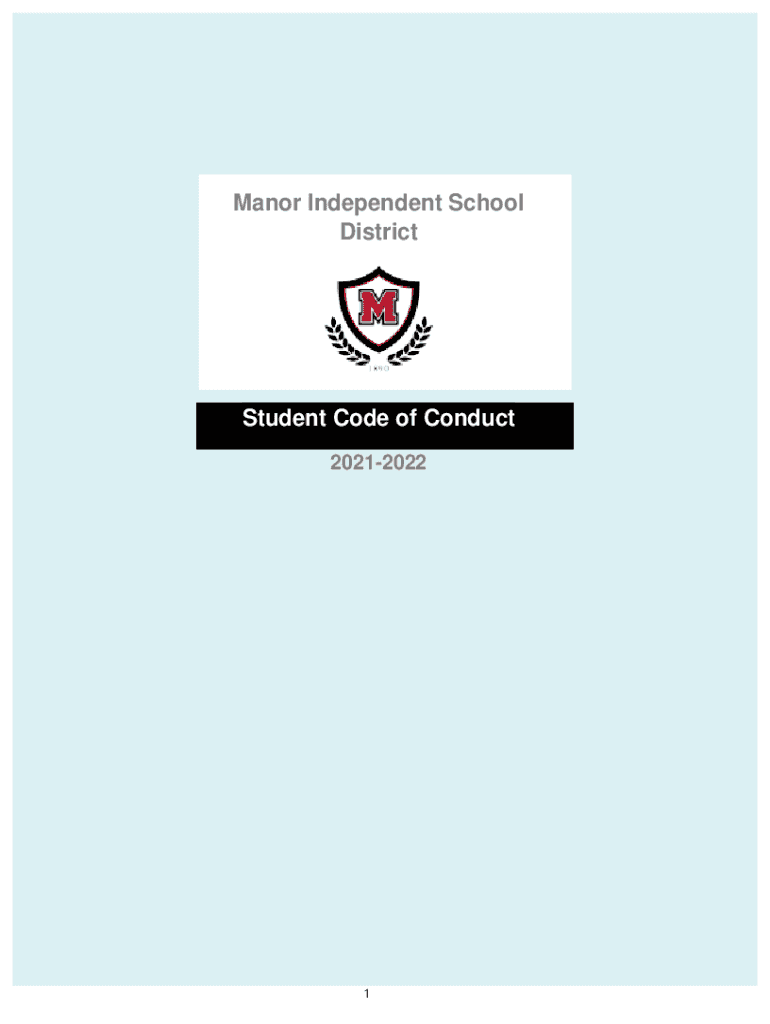 Fillable Online Student Code of Conduct - Manor Independent School ...