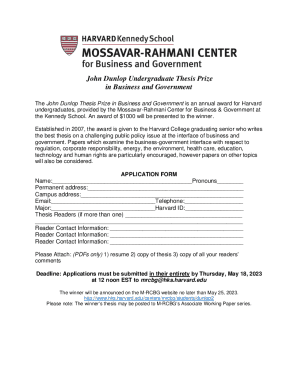 Fillable Online George Hu - Research Assistant to Prof. Marc Melitz - Harvard ... Fax Email ...