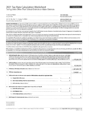 Fillable Online 2022 Tax Rate Calculation Worksheet - Crane County Fax ...