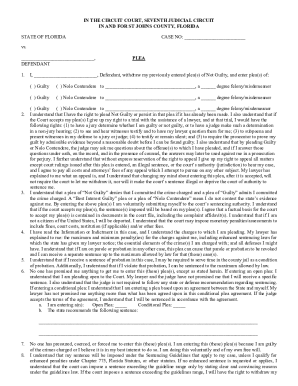 Fillable Online Plea form - Seventh Judicial Circuit Court Fax Email ...