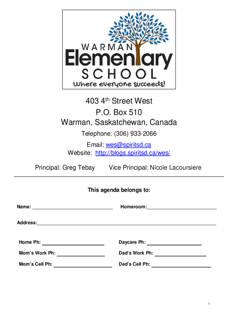 Fillable Online blogs spiritsd cole Warman Elementary School - Prairie Spirit Blogs Fax Email ...