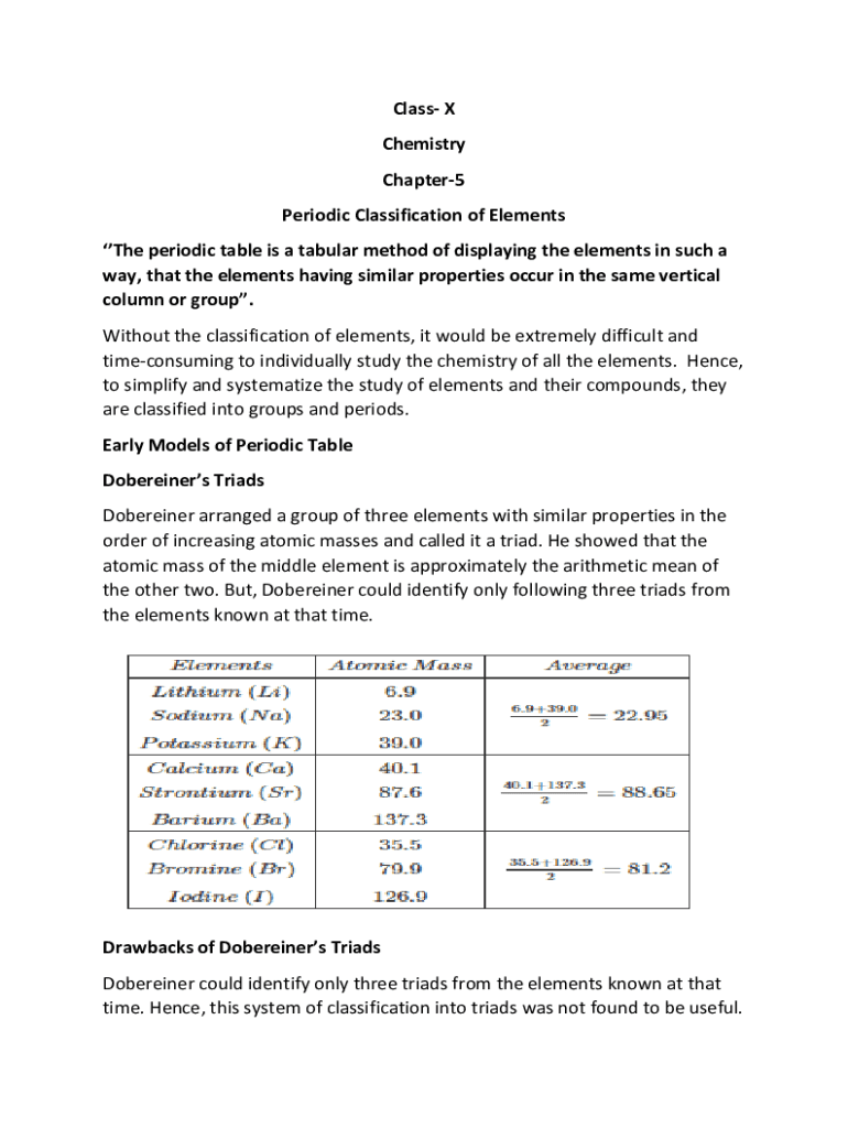 Fillable Online Chap. 5, Mendeleev's Periodic Table. The number of elements ... Fax Email Print ...