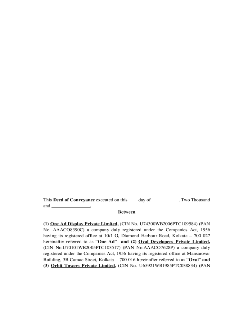 Fillable Online Execution of Conveyance Deed Sample Clauses - Law ...