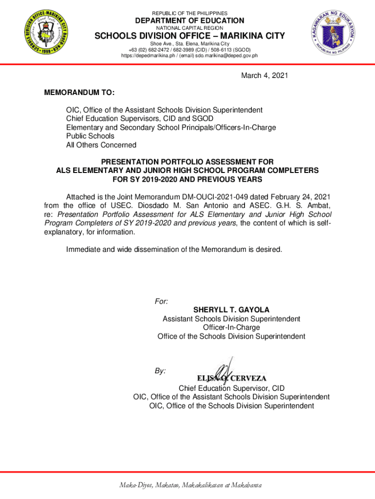 Fillable Online Department of Education - SDO Marikina eLearning Program Fax Email Print - pdfFiller