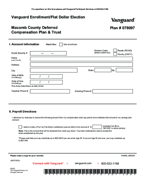 Fillable Online Fillable Online macombcountymi Vanguard Enrollment Form ...