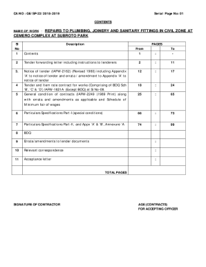 Fillable Online GE/SP-22/2018-2019 Serial Page No: 01 CONTENTS ...