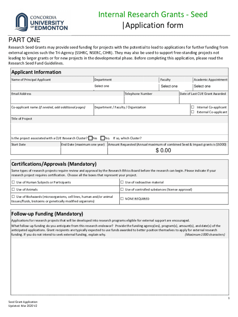 Fillable Online Research-Seed-Grant-Guidelines-and-Application-Form.doc ...