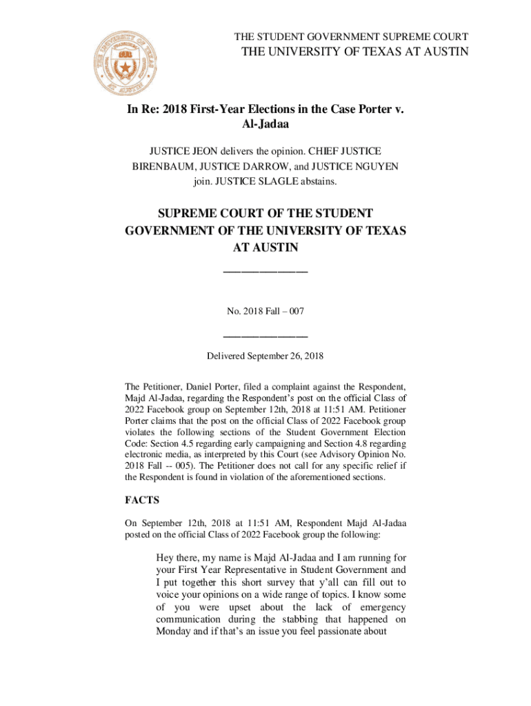 Fillable Online deanofstudents utexas Student GovernmentSt. Edward's University in Austin, Texas ...