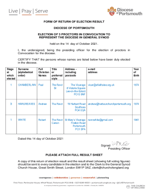 Fillable Online cofeportsmouth contentfiles ANNEX G - FORM OF RETURN OF ...