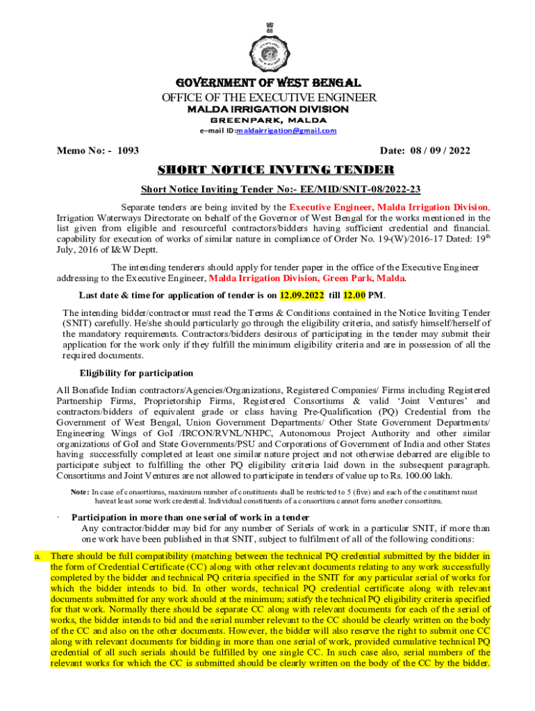Fillable Online wbiwd gov government of west bengal office of the ...