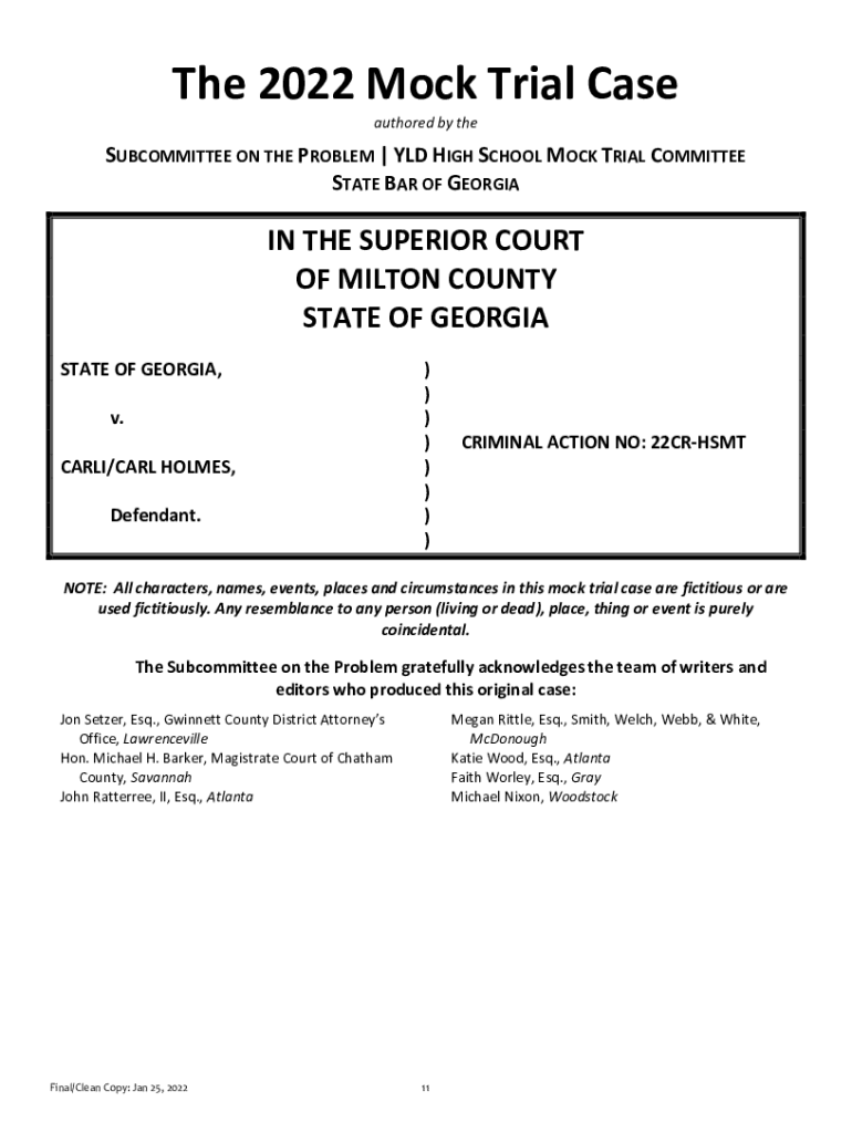 Fillable Online San Diego County High School Mock Trial Committee Fax ...