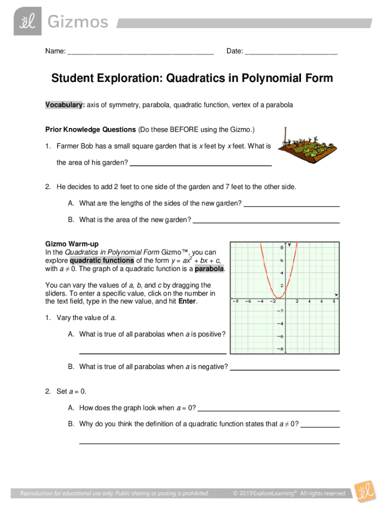 Fillable Online Quadratics in Polynomial Form Fax Email Print - pdfFiller
