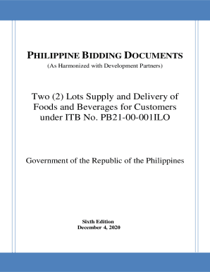 Fillable Online Two (2) Lots Supply and Delivery of Foods and Beverages ...