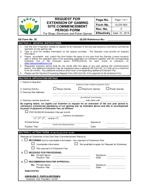Fillable Online gs form no. 3c - request for extension of site ...