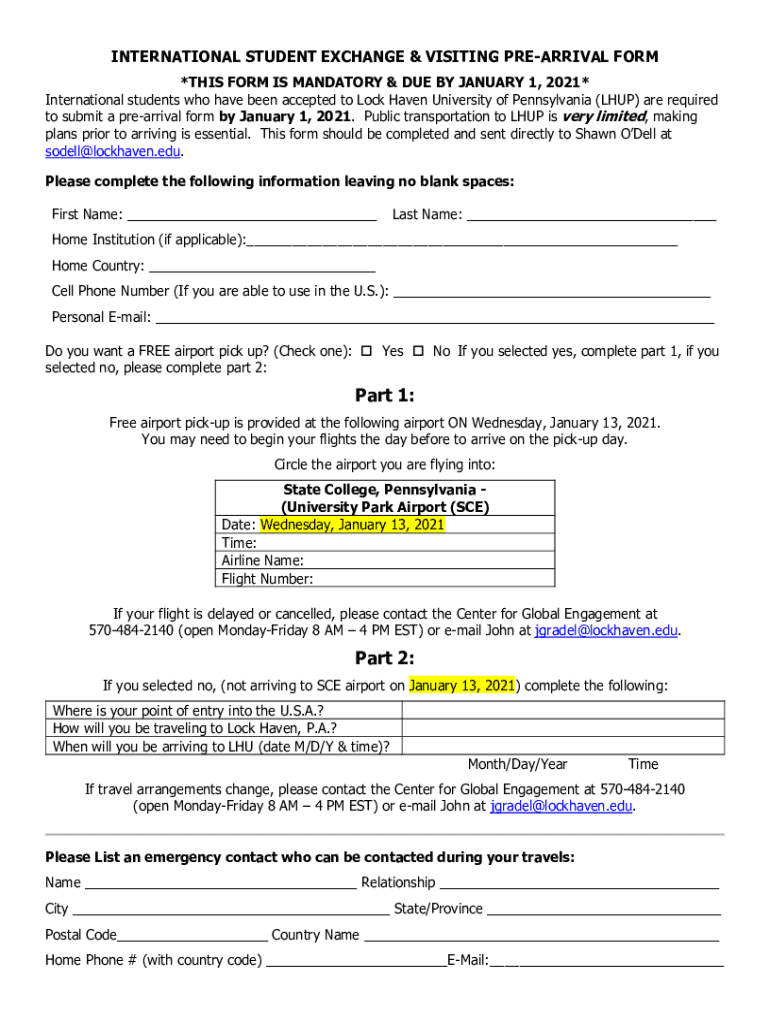 Fillable Online Student exchange programs - EF Education First Fax ...