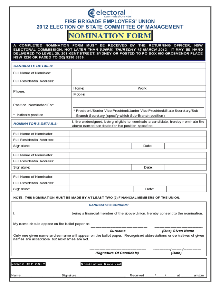 Fillable Online Fillable Online fbeu B2012 Nominationb Form - FBEU ...