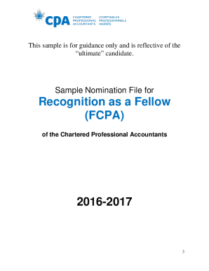 Fillable Online Sample Nomination File for - Recognition as a Fellow ...