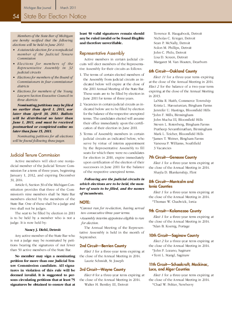 Fillable Online State Bar Election Notice Fax Email Print - pdfFiller