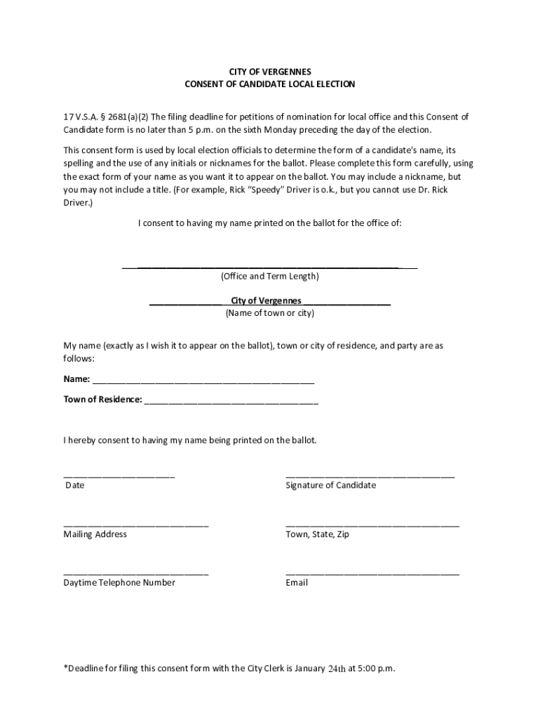 Fillable Online Consent Candidate form. Fax Email Print - pdfFiller
