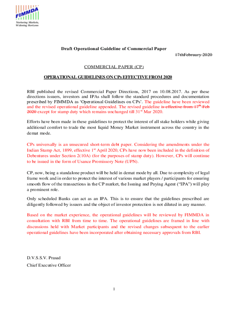 Fillable Online process flow for issuance of commercial papers (cp) in ...