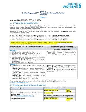 CFP Letter for Responsible Parties Doc Template | pdfFiller