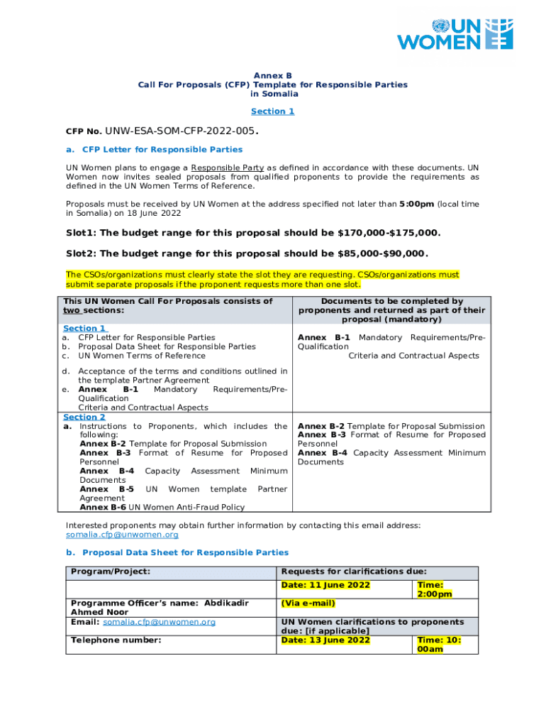 CFP Letter for Responsible Parties Doc Template | pdfFiller