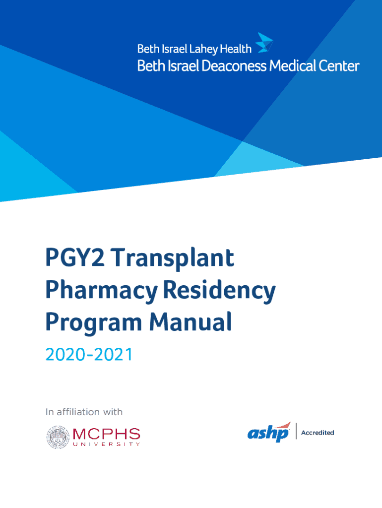 Fillable Online PGY2 Transplant Pharmacy Residency Program Manual Fax ...