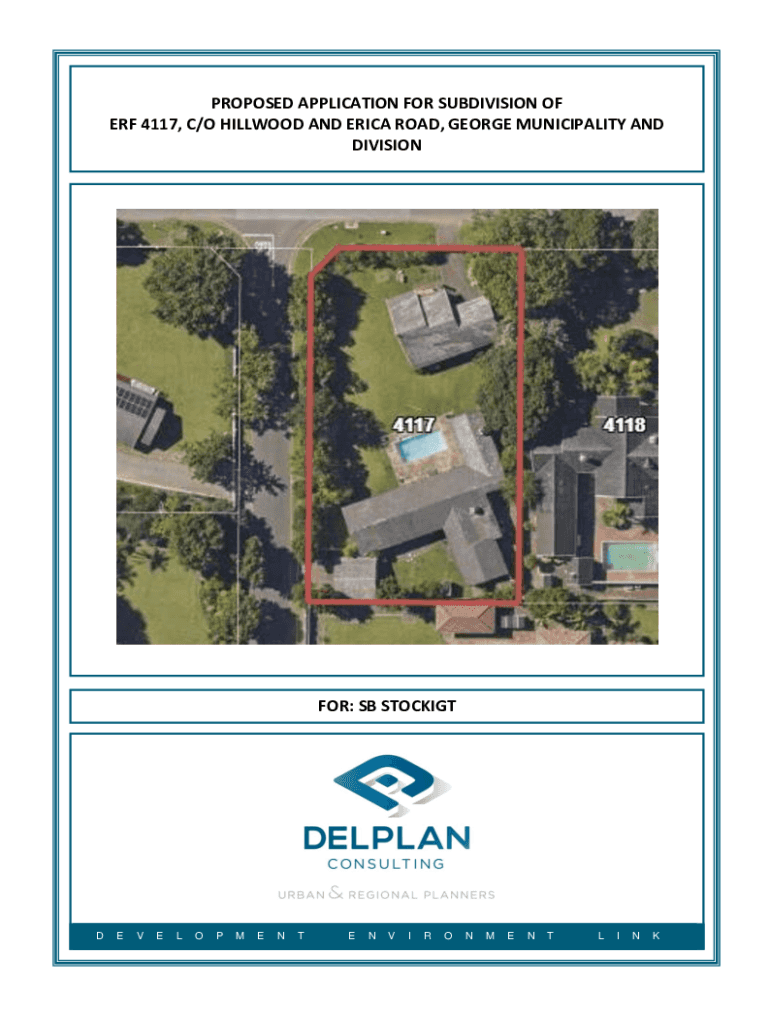 Fillable Online Proposed Subdivision Application for Erf 4117, George ...