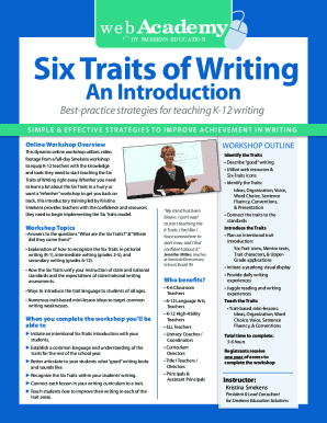 Fillable Online 6+1 Traits of Writing: The Complete Guide for the ...