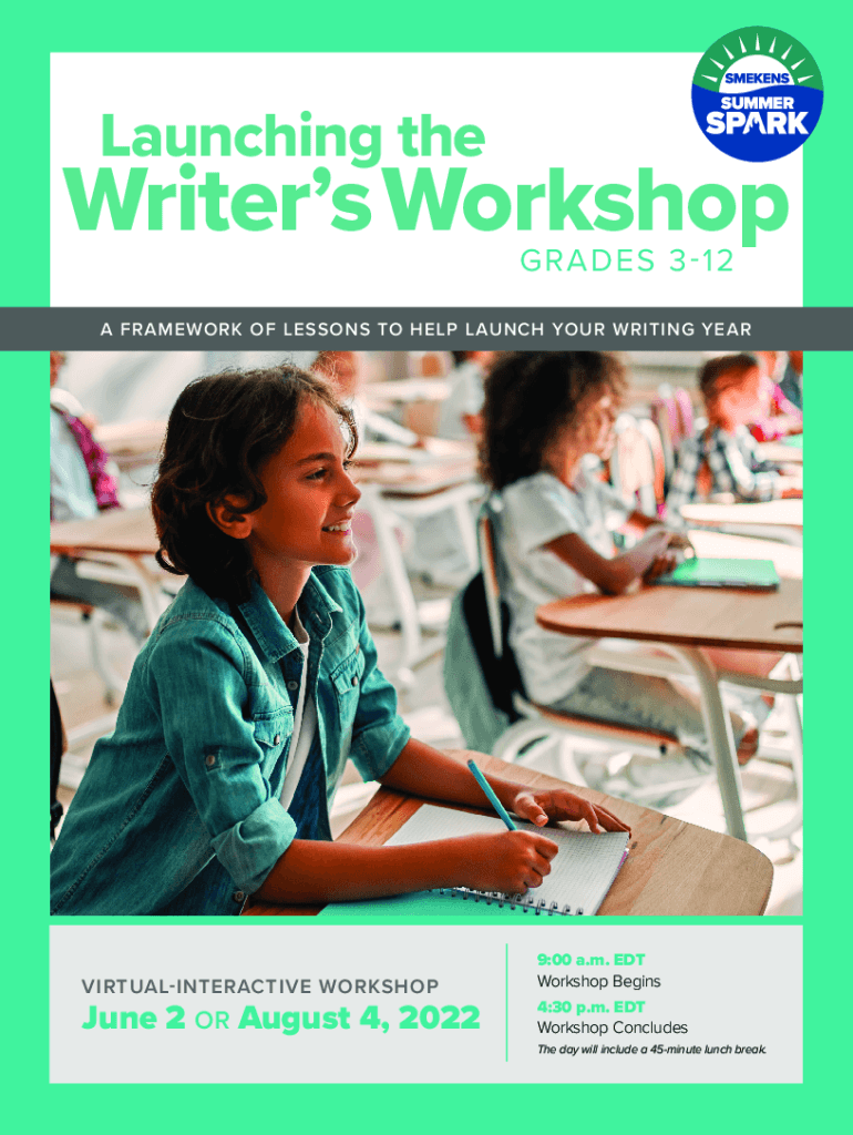 Fillable Online Launching Writing Workshop: First 14 Days Planned for ...