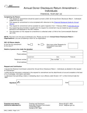 Fillable Online Annual Donor Disclosure Return AmendmentIndividuals Fax ...