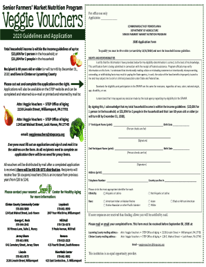 Fillable Online The Senior Farmers Market Nutrition Program - Bucks ...