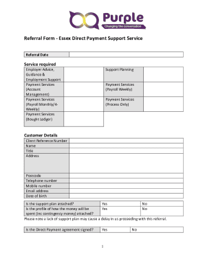 Fillable Online Referral Form - Essex Direct Payment Support Service ...